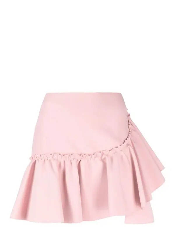 MSGM Ruffled-trim High-waisted Miniskirt - Pink