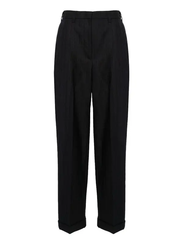 Miu Miu High-waisted Pinstripe Trousers - Blue