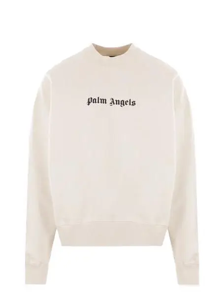 Palm Angels Sweatshirt With Lettering Logo - Beige