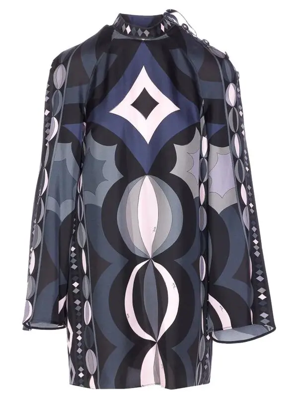 Emilio Pucci Silk Printed Dress - Black