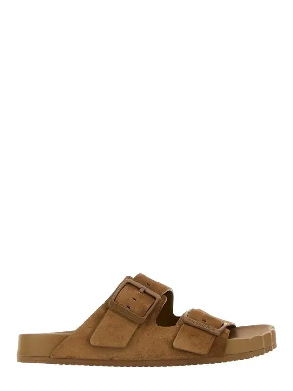 Balenciaga Sunday Suede Slippers - Brown