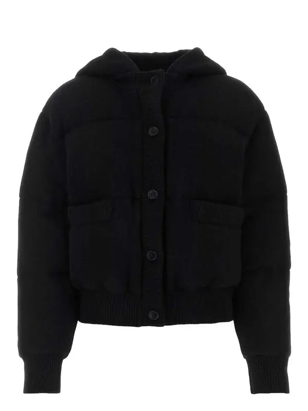 Prada Padded Stretch Wool-blend Jacket - Black