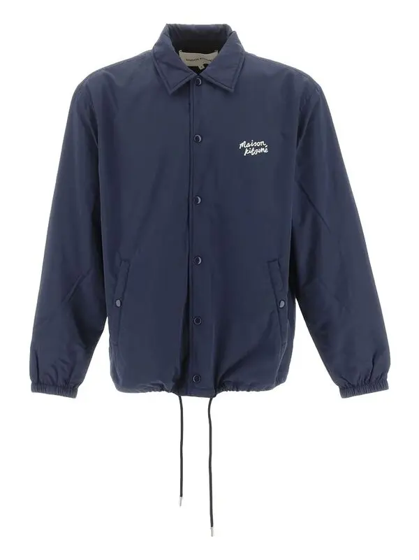 Maison Kitsuné Logo-embroidered Shirt Jacket - Blue