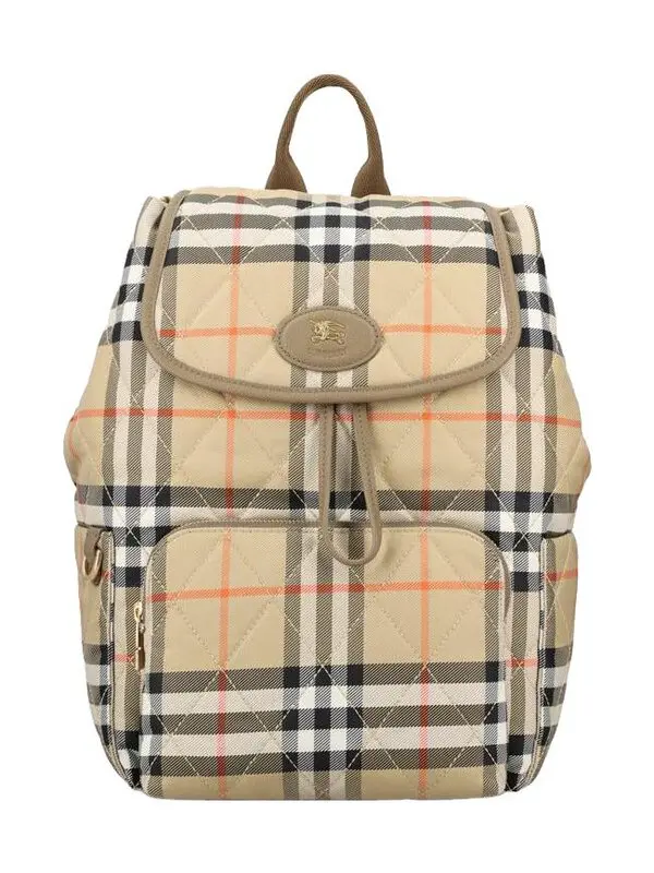Burberry Horseshoe Check Backpack - Beige
