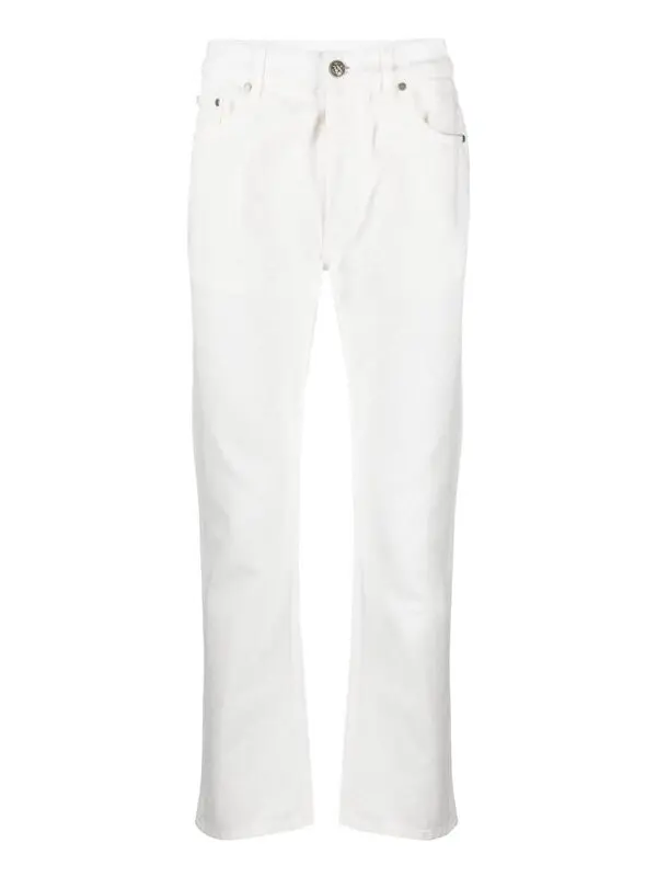 Palm Angels Logo-embossed Straight Jeans - White