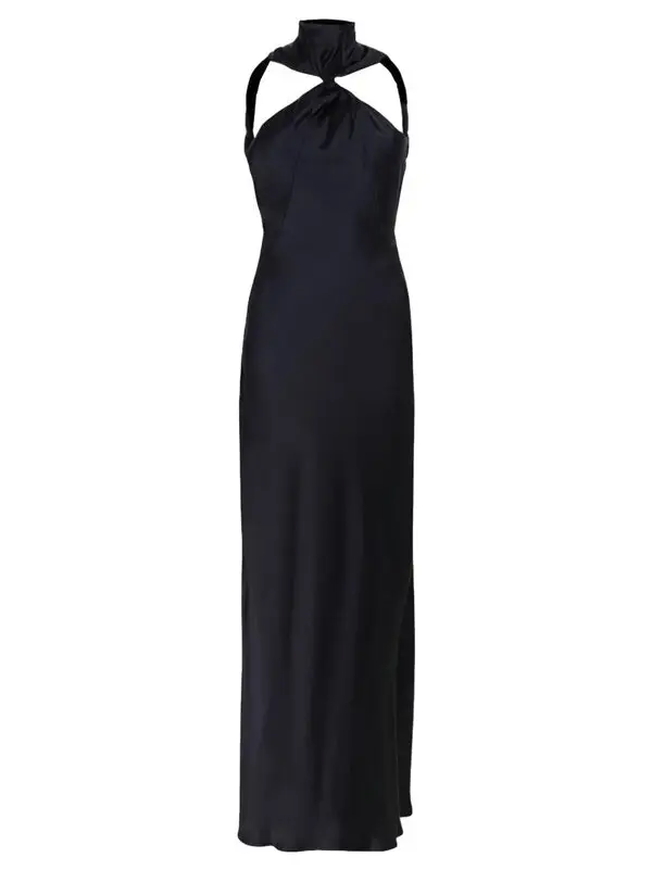 Attico Halter Maxi Dress - Black