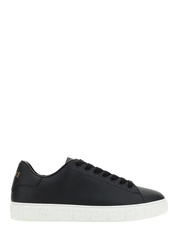 Versace Leather Sneakers - Black