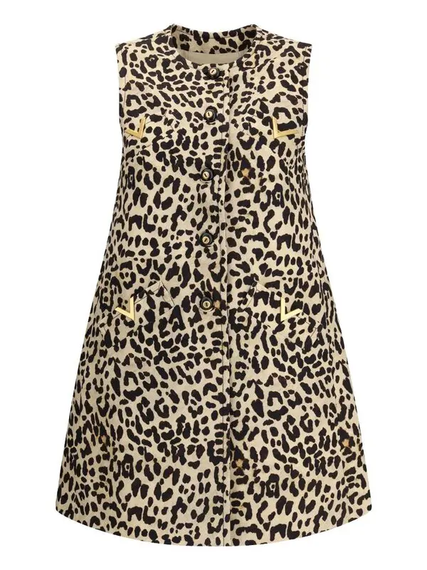 Valentino Garavani Leopard Print Long Dress - Multicolour
