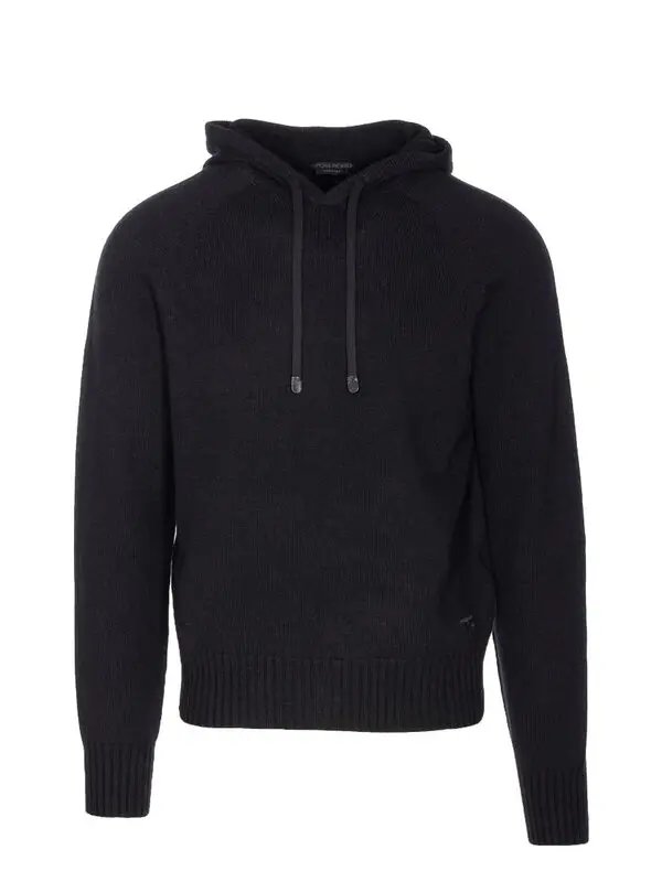 TOM FORD Knitted Hoodie - Black
