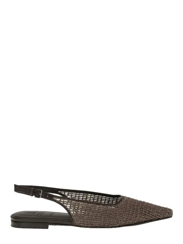 Brunello Cucinelli Slingback Ballerinas - Brown