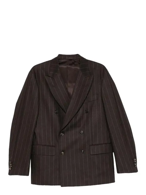 KAPTAIN SUNSHINE Pinstripe Double-breasted Jacket - Brown