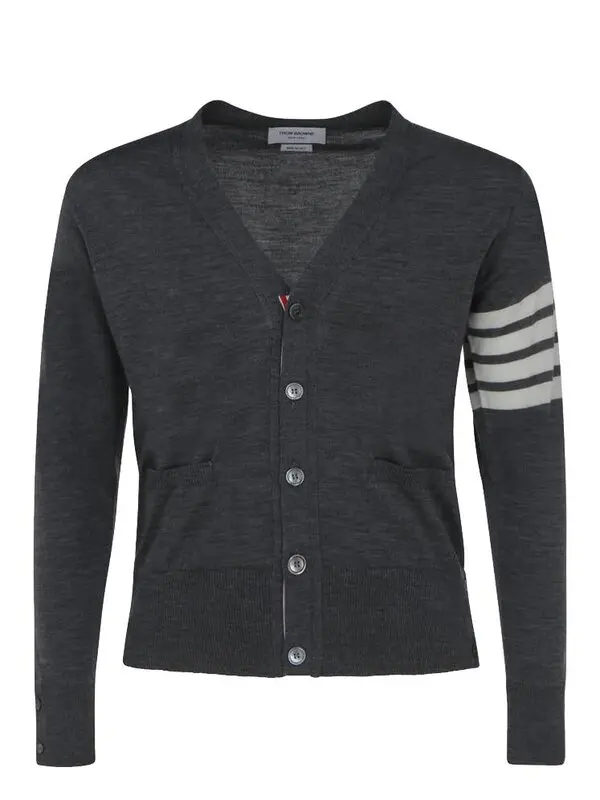 Thom Browne Virgin Wool Cardigan - Grey