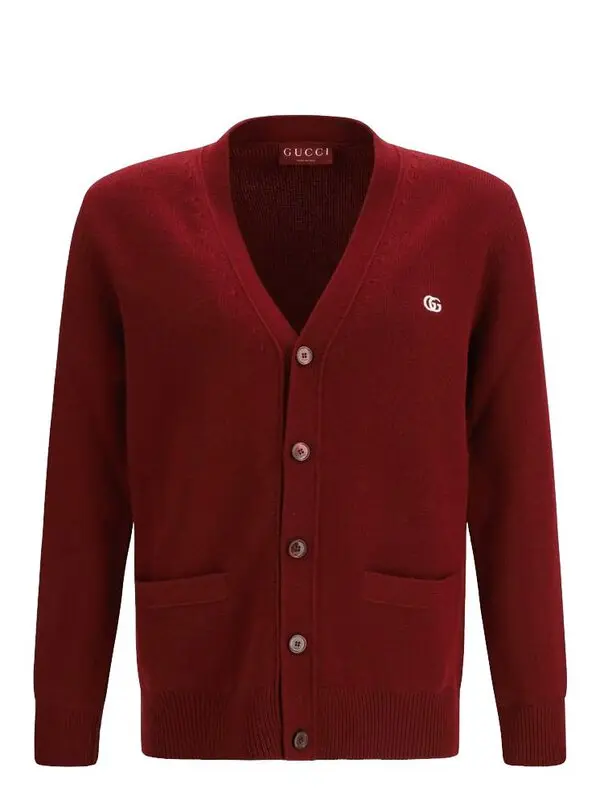 Gucci Wool Cashmere Cardigan - Red