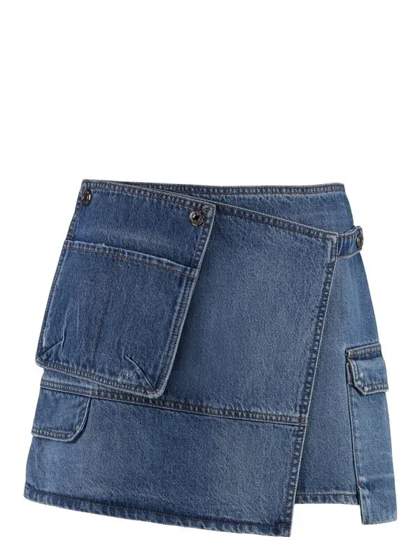 MSGM Denim Mini Skirt - Navy