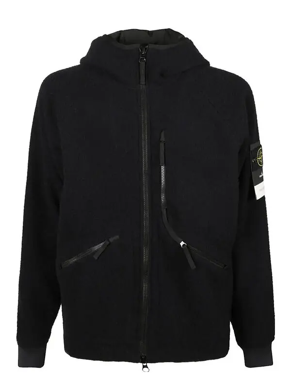 Stone Island Logo Patch Jacket - Blue