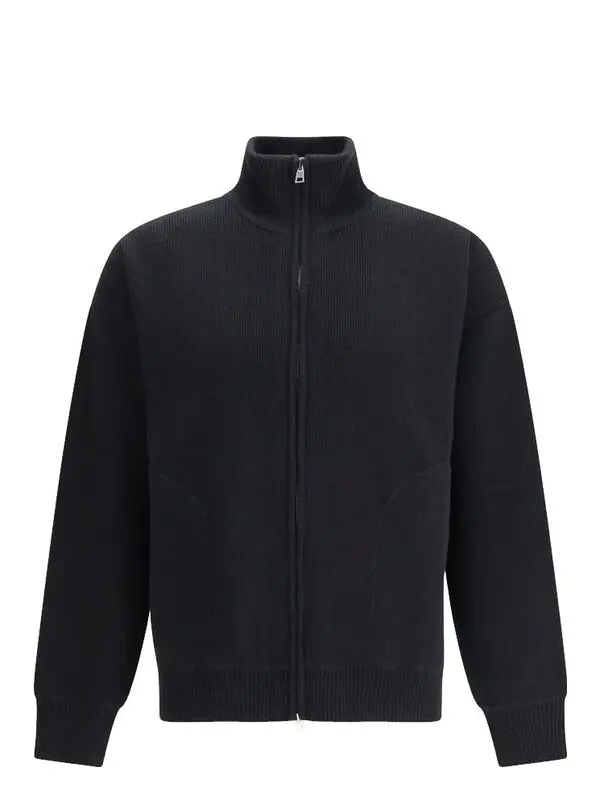ROBERTO COLLINA Ribbed Wool Turtleneck Sweatshirt - Black
