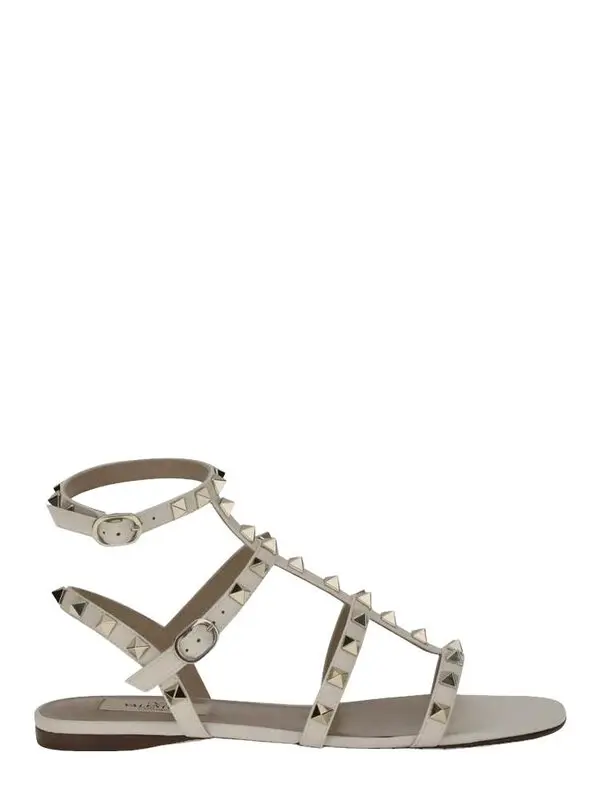 Valentino Garavani Rockstud Leather Sandals - White