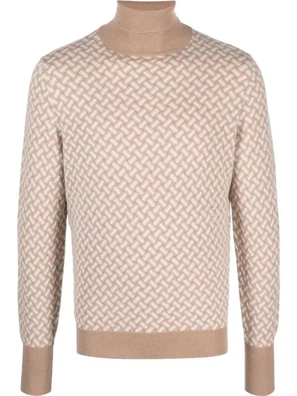 DRUMOHR Turtleneck Cashmere Sweater - Beige