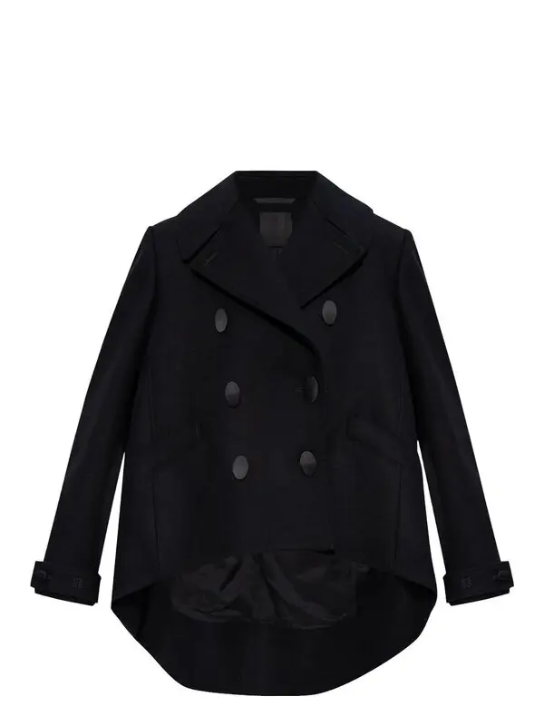 Givenchy Wool Double-breasted Asymmetric Coat - Black