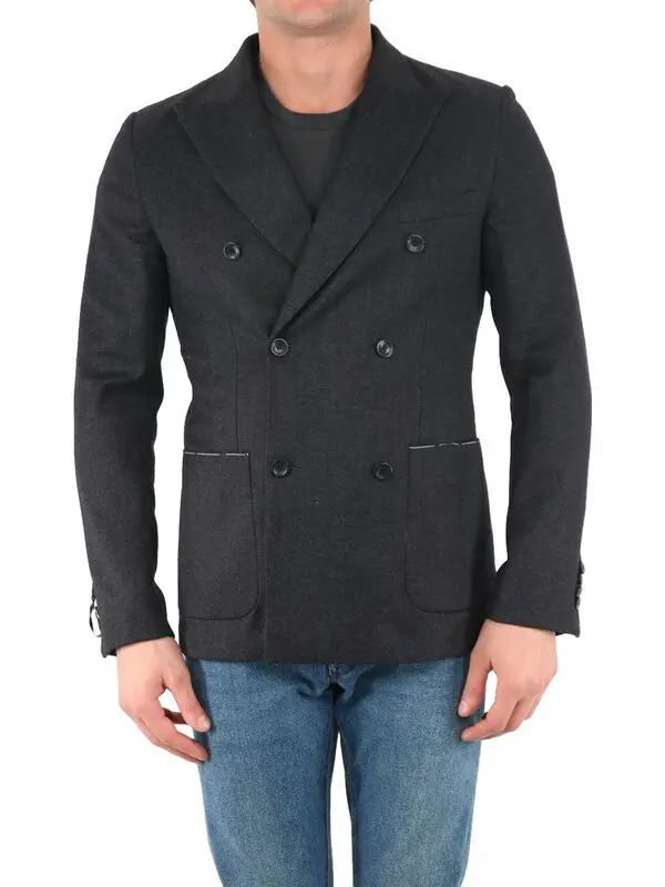 TONELLO Double-breasted Jacket - Grey
