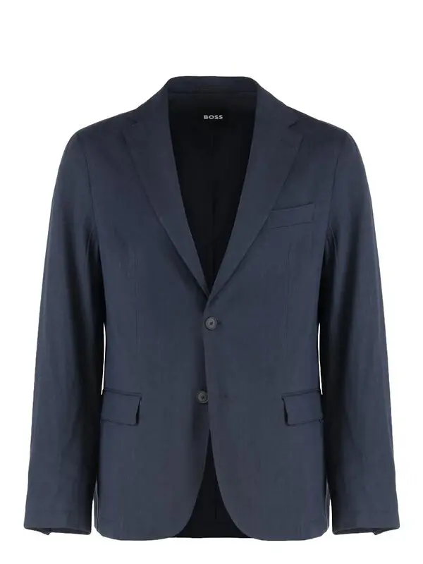 BOSS Single-breasted Two-button Jacket - Blue
