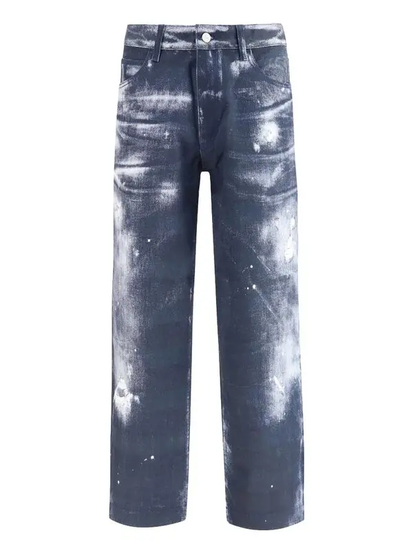 Emporio Armani Denim Print Straight Leg Jeans - Multicolour