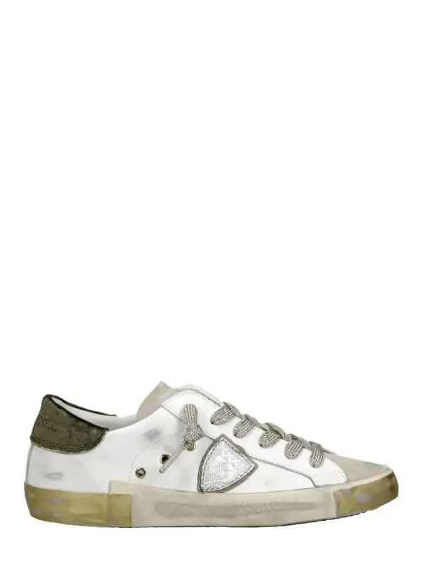 Philippe Model Leather Sneakers - Bianco/militare