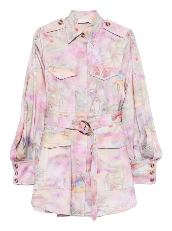 Zimmermann Printed Jacket Dress With Belted Waist - Multicolour