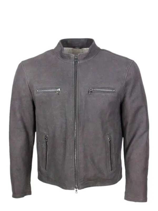 BARBA NAPOLI Leather Jacket - Brown