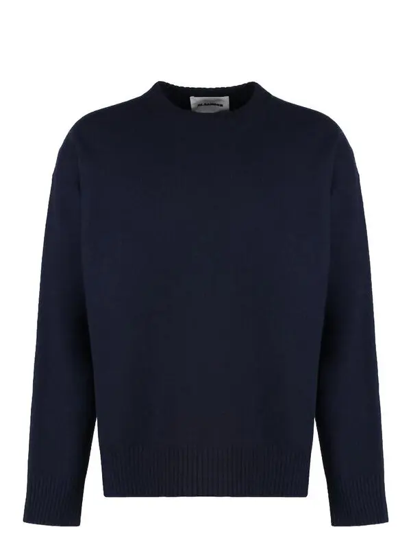 JIL SANDER Crew-neck Wool Sweater - Blue