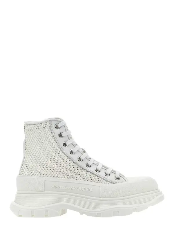 Alexander McQueen Raffia Tread Slick Sneakers - White