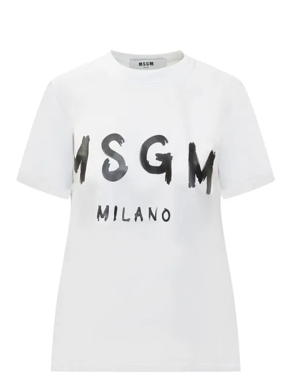 MSGM Cotton T-shirt With Logo - White