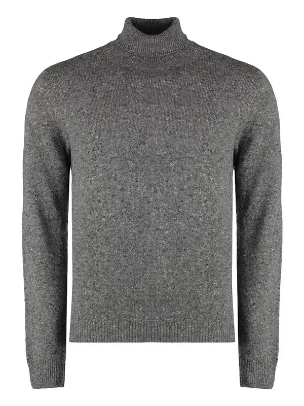 THE (ALPHABET) Cashmere Blend Turtleneck Sweater - Grey