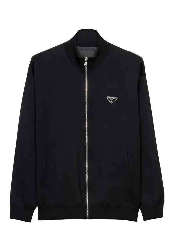 Prada Worsted Wool Cardigan - Black