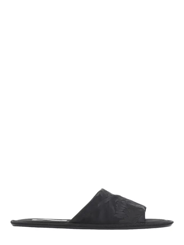THE ROW Frances Open Toe Slippers - Black
