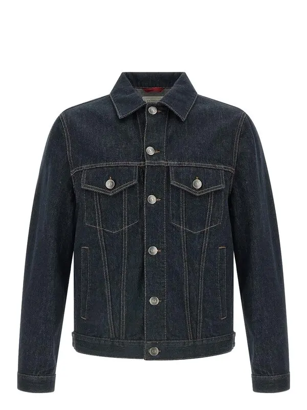 Brunello Cucinelli Denim Trucker Jacket - Blue