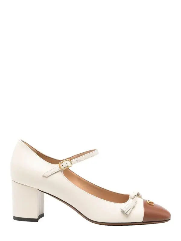 Valentino Garavani 60mm Block Heel Pumps With Tassels - White