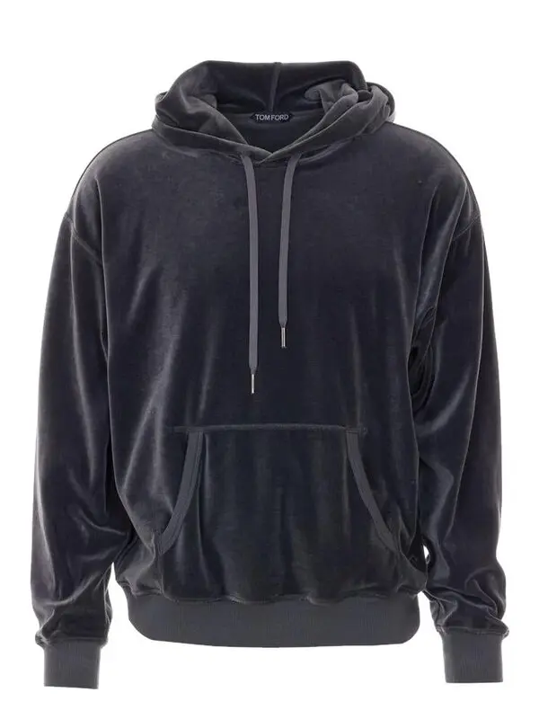 TOM FORD Velour Hoodie - Grey