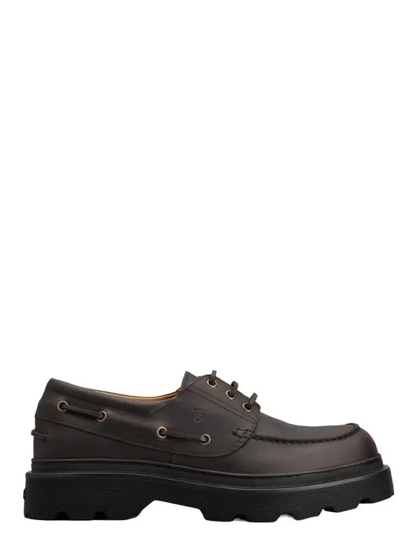 TOD'S Leather Lace-up Shoes - Brown