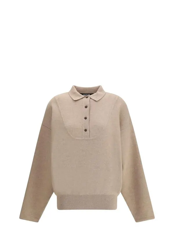 Jacquemus Relaxed-fit Heavyweight Polo Sweater - Beige