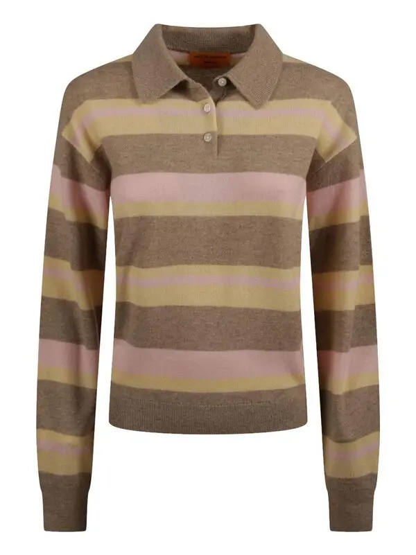 Guest In Residence Collared Cashmere Polo Sweater - Multicolour