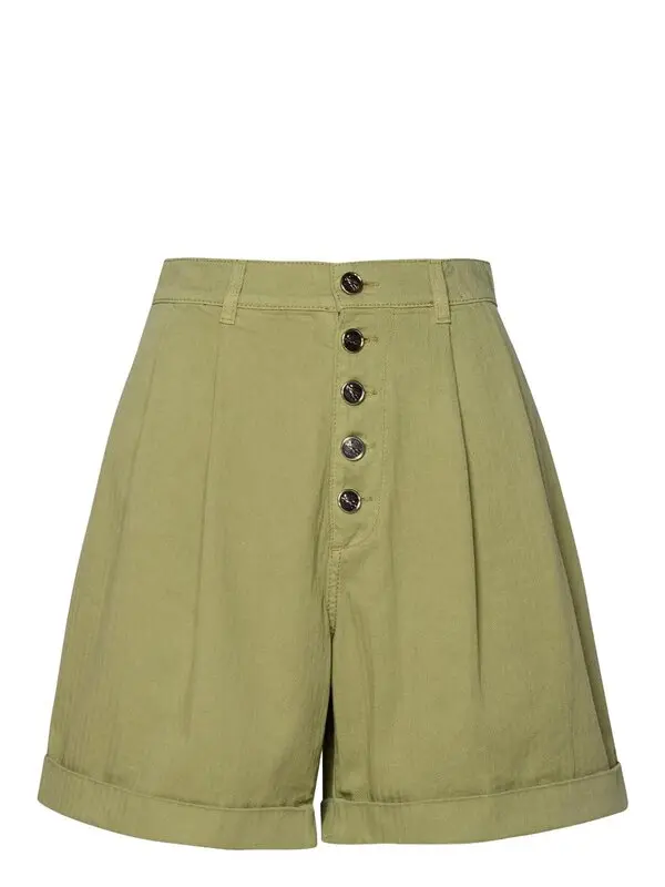 Etro Cotton Chevron Shorts - Green