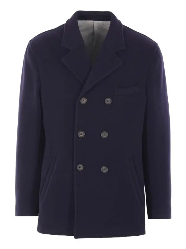 Eleventy Double-breasted Pea Coat - Blue