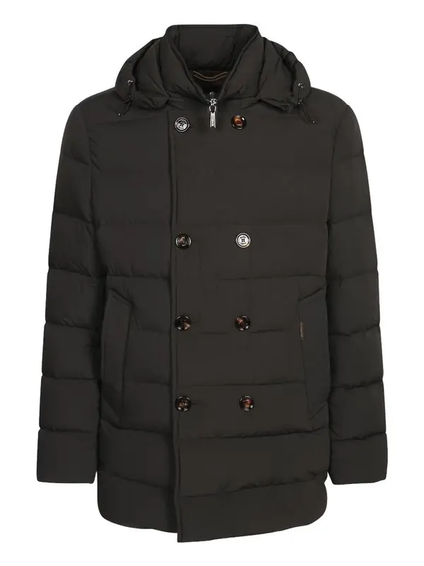 MOORER Three-quarter Padded Coat - Brown
