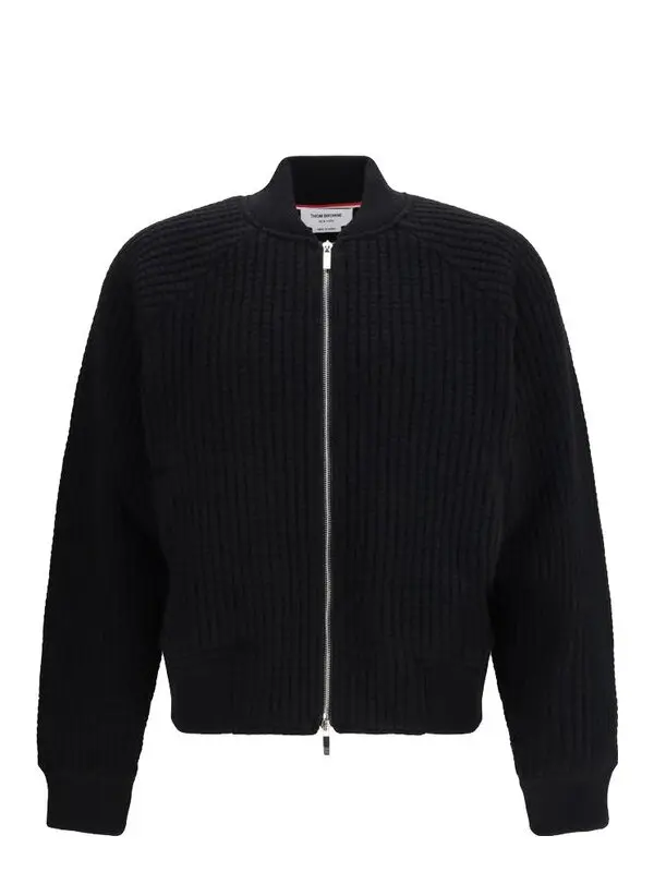 Thom Browne Knit Bomber Jacket - Black