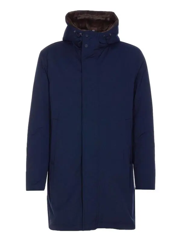 Herno Padded Coat With Faux Fur Lining - Blue