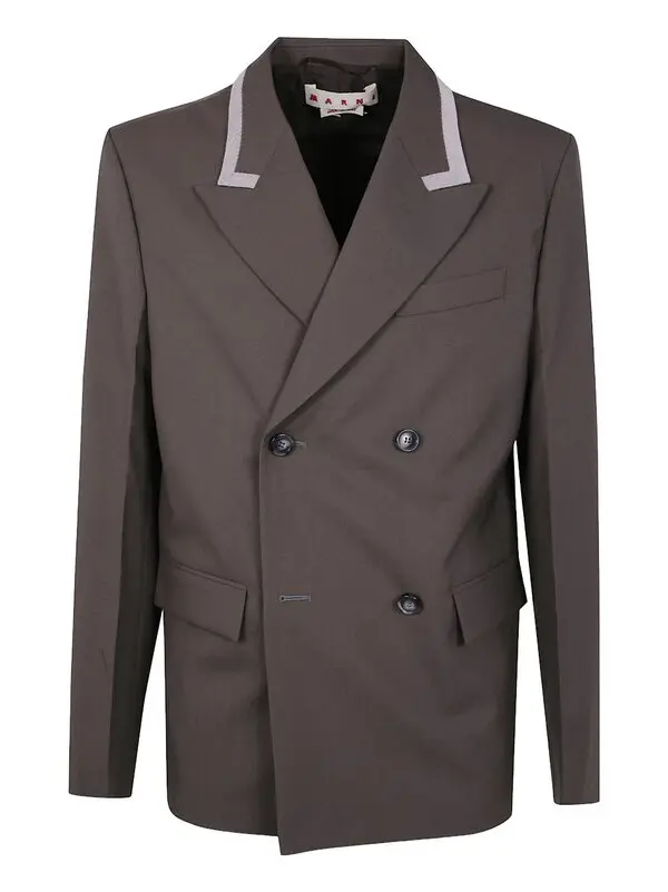 Marni Wool Double-breasted Jacket - Grey