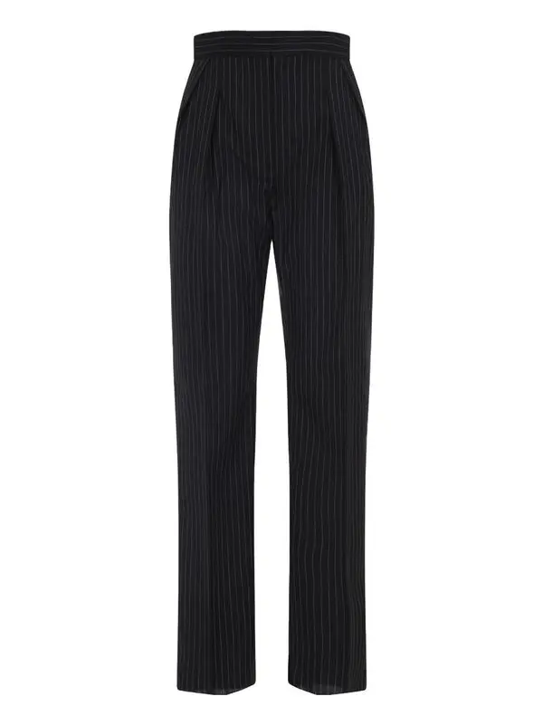 Max Mara Sesamo Wool Pants - Black