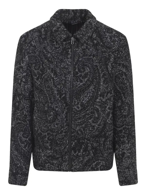 Etro Shirt Collar Wool Bomber Jacket - Grey