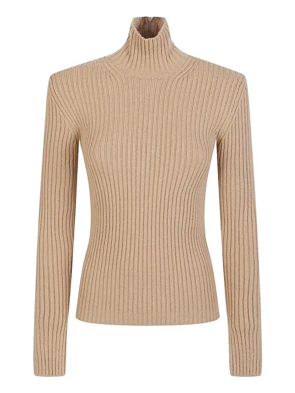 Max Mara Ribbed Turtleneck Sweater - Brown